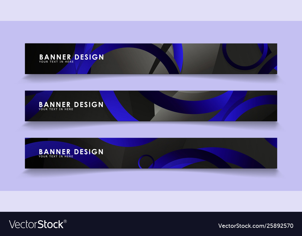 Set rectangular banners with background dark Vector Image