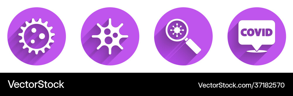 Set virus virus virus under magnifying glass Vector Image