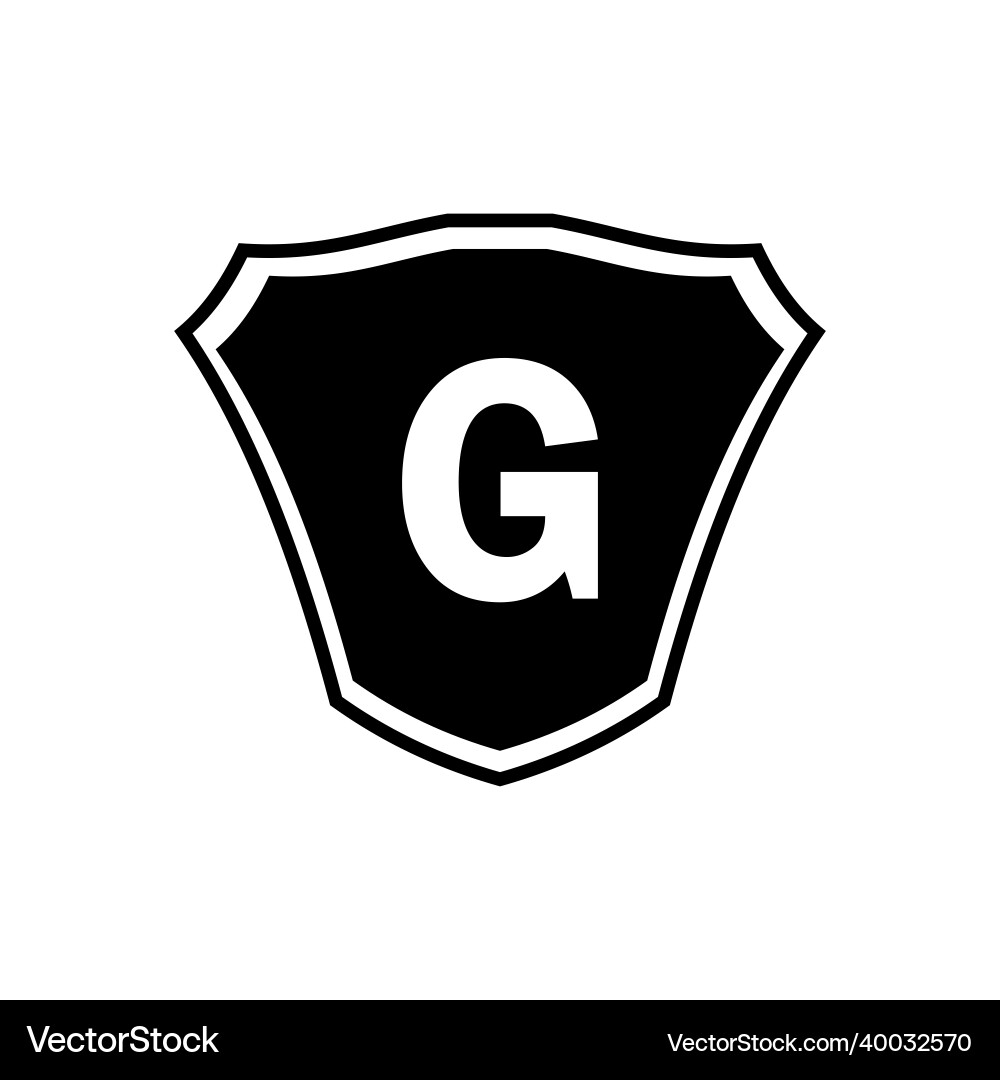Shield emblem letter g logo template letter g Vector Image
