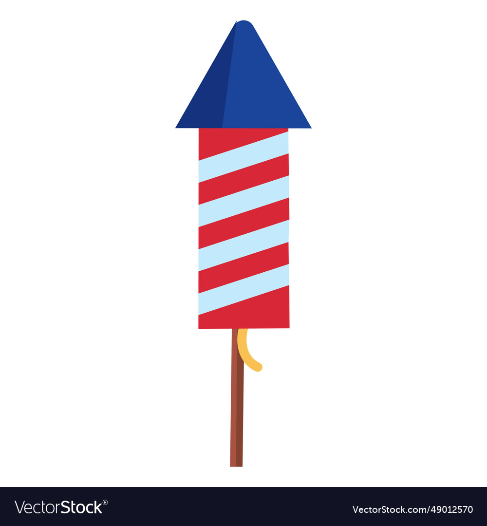 Striped firework rocket element Royalty Free Vector Image