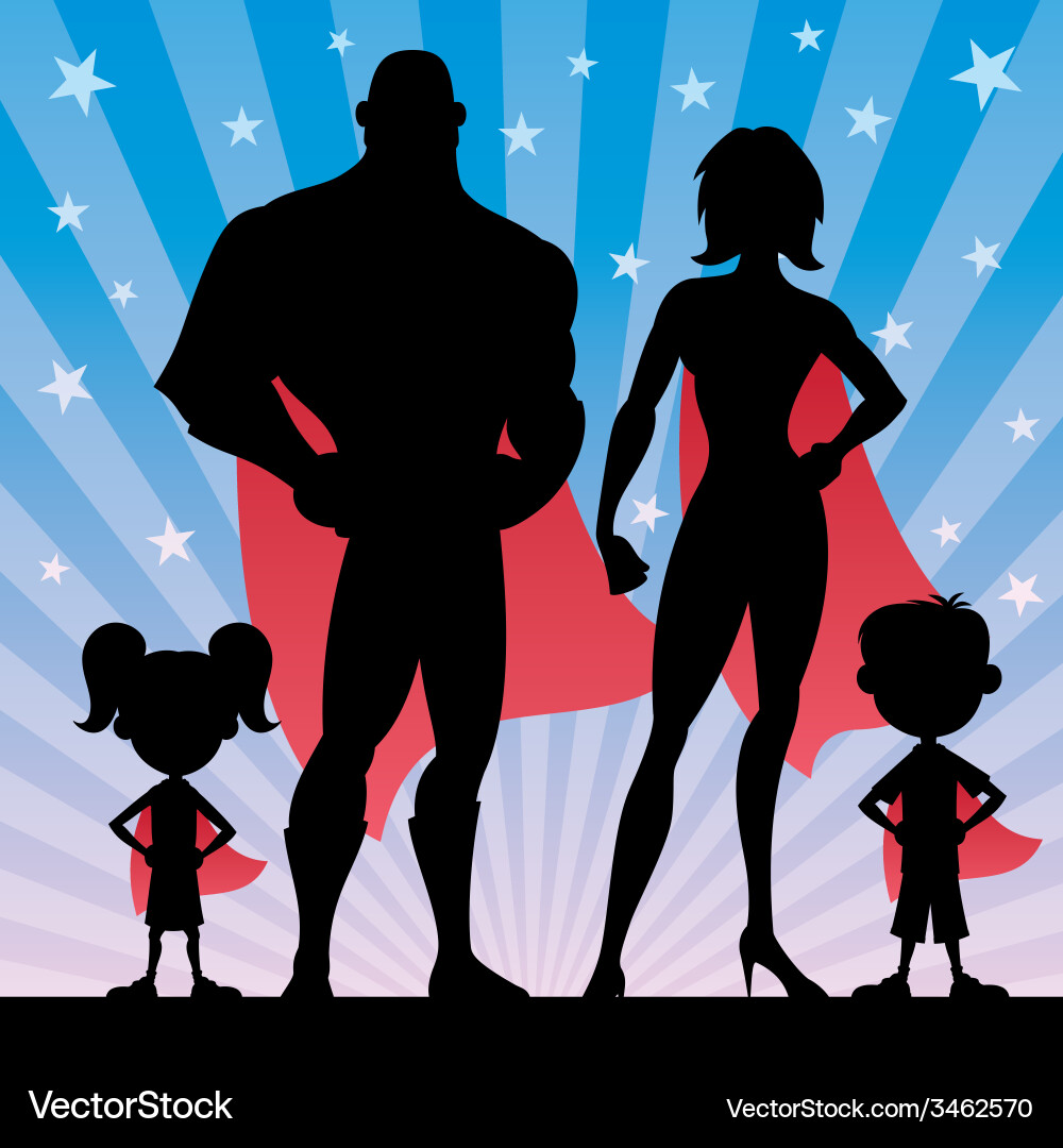 Superhero Family Royalty Free Vector Image - VectorStock