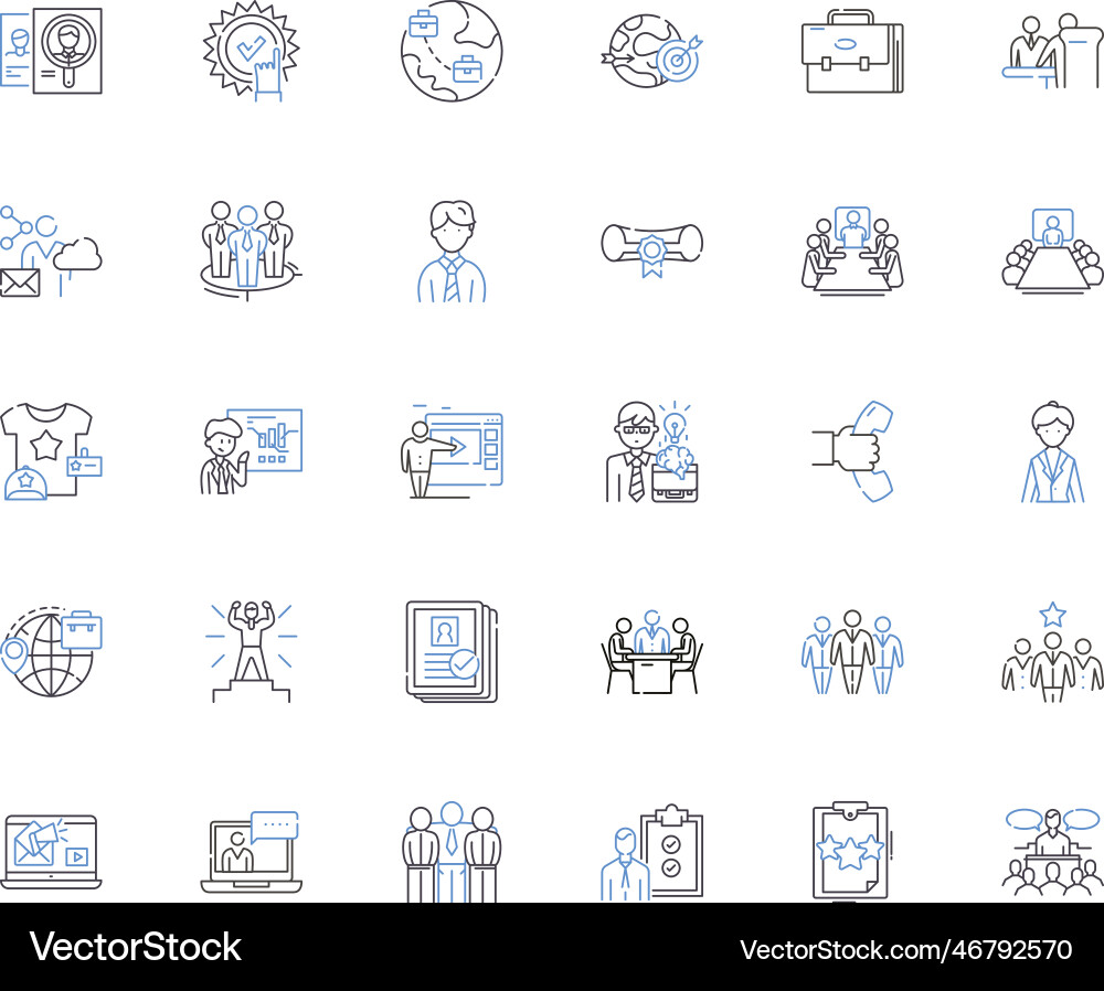 Technology company line icons collection Vector Image