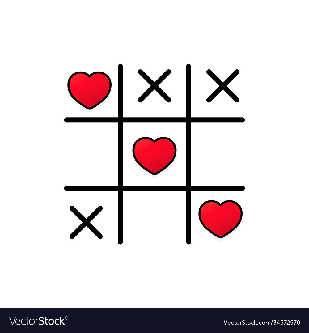 Tic tac toe game with criss cross and crossed out Vector Image