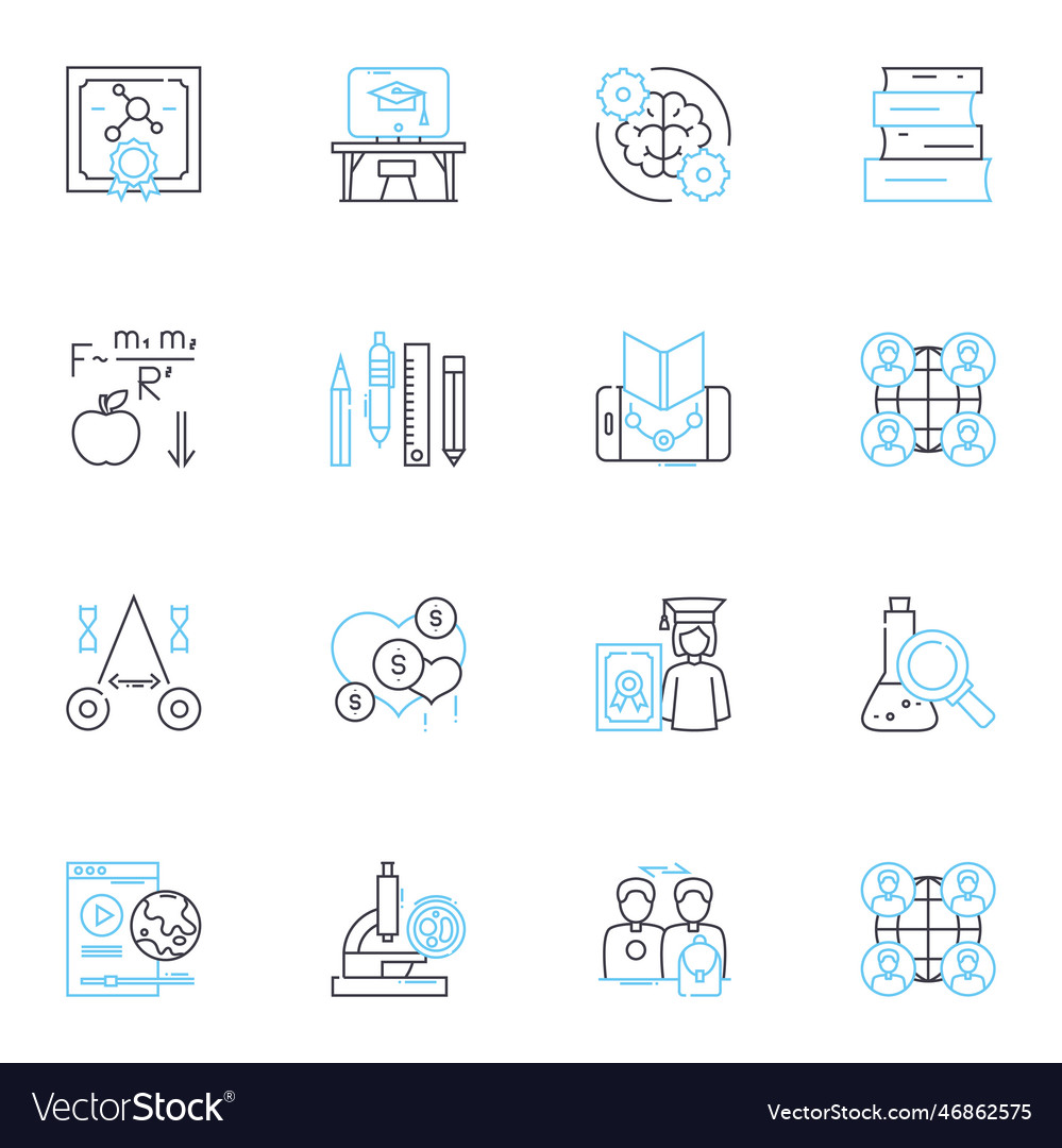 Academic merit linear icons set excellence Vector Image Academic merit linear icons set excellence Vector Image