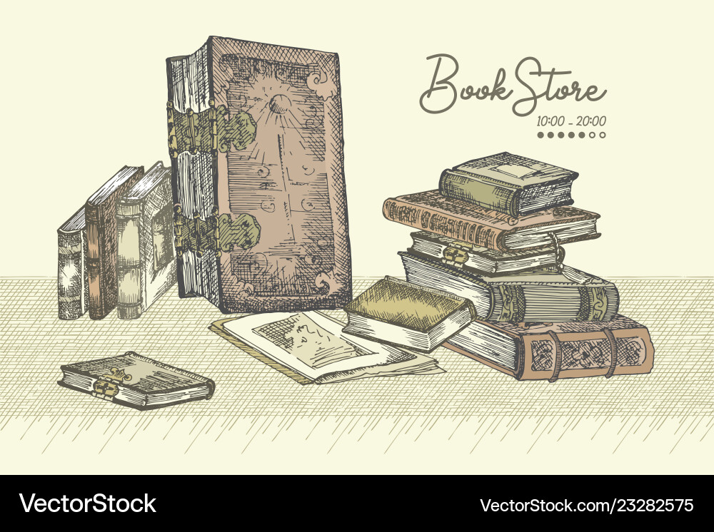 Announcing poster with hand drawing sketch books Vector Image