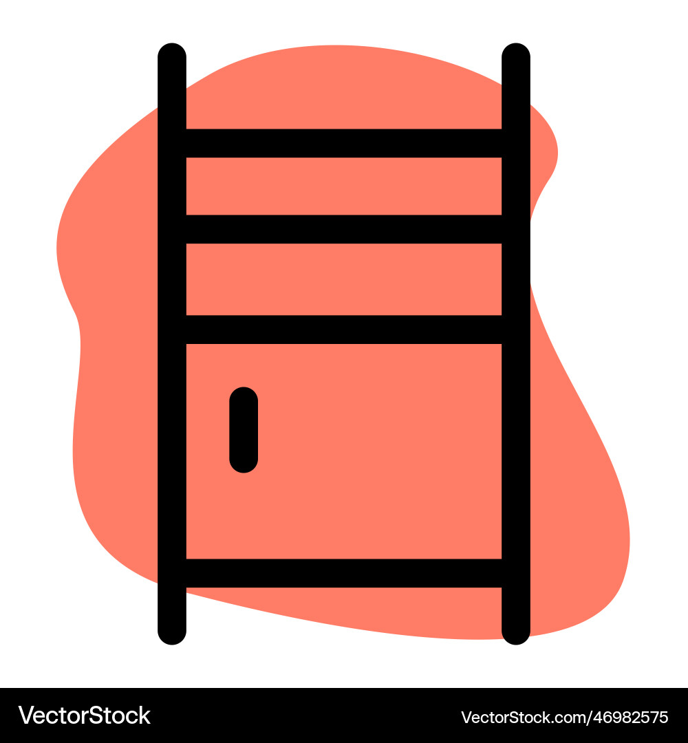 Bed side locker compact storage unit Royalty Free Vector