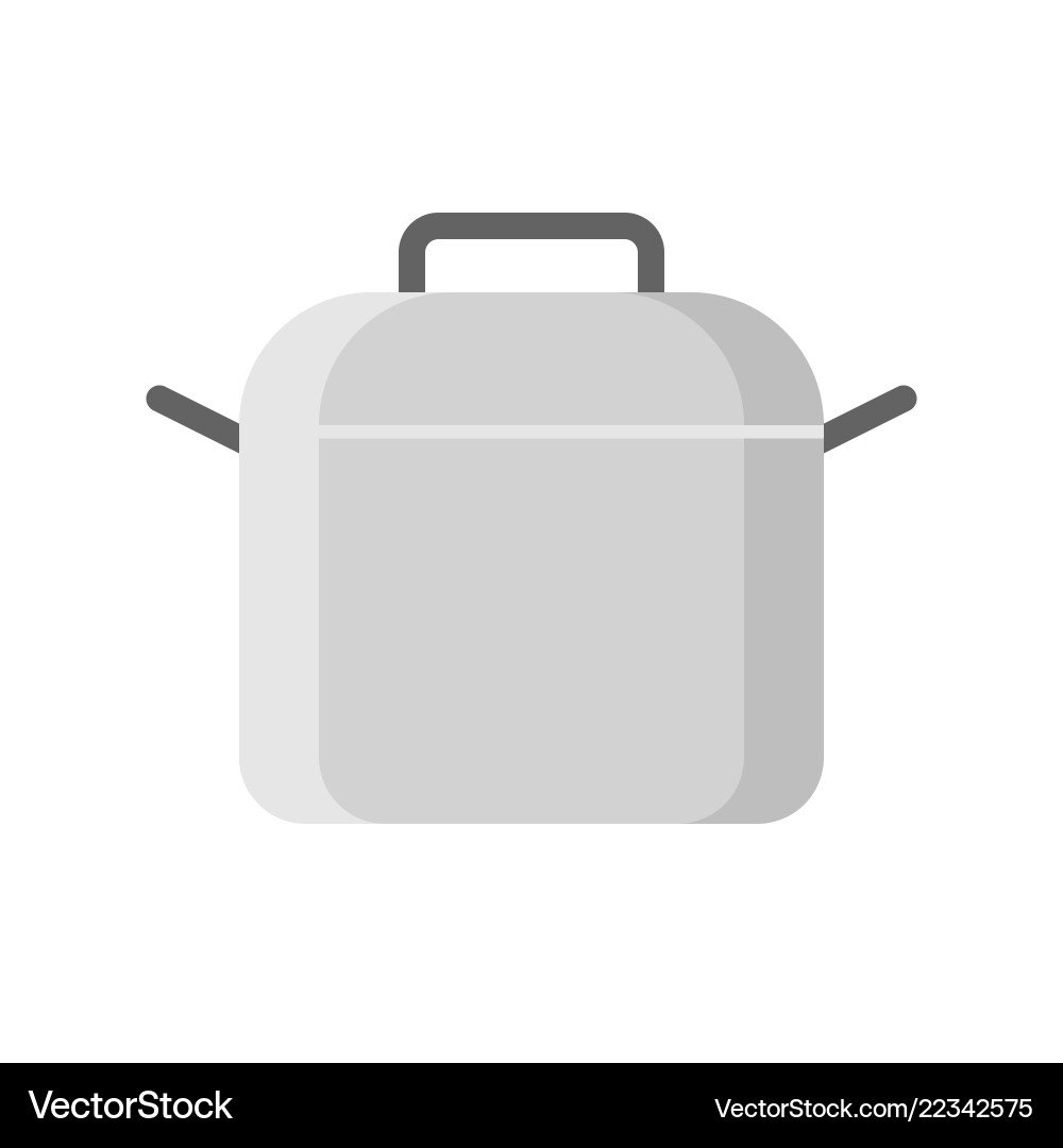 Cooking steel pot icon flat design isolated Vector Image