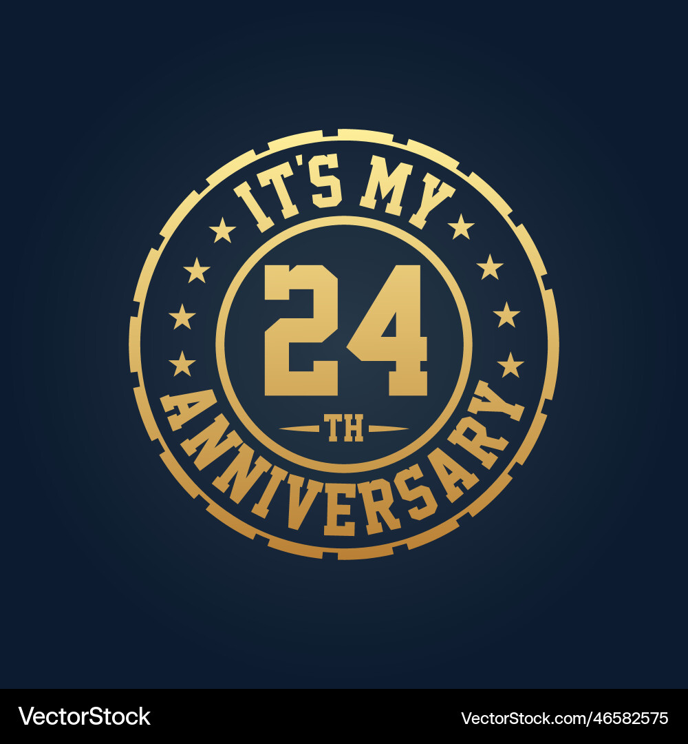 Its my 24th anniversary 24th wedding anniversary Vector Image