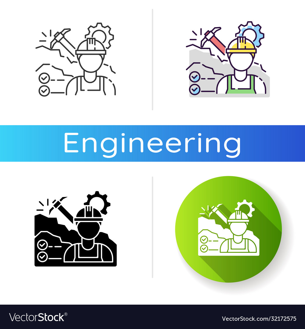 Mining engineer icon Royalty Free Vector Image