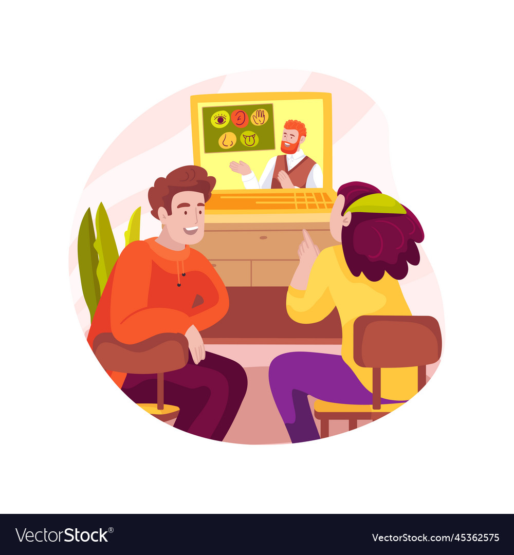 Online tutorial isolated cartoon Royalty Free Vector Image