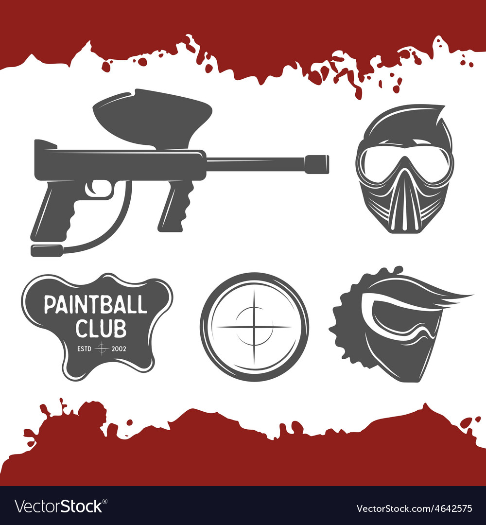Paintball design elements Royalty Free Vector Image