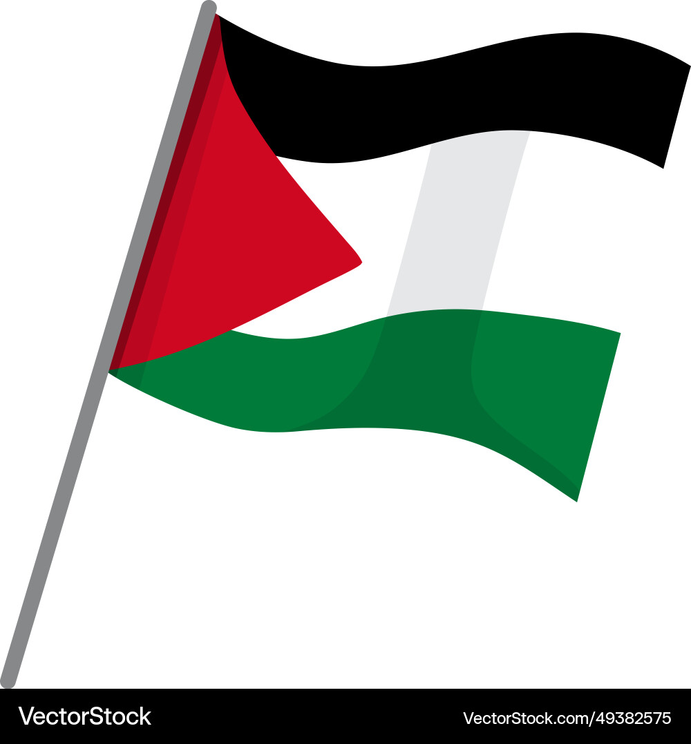 Palestine flag in cartoon style Royalty Free Vector Image