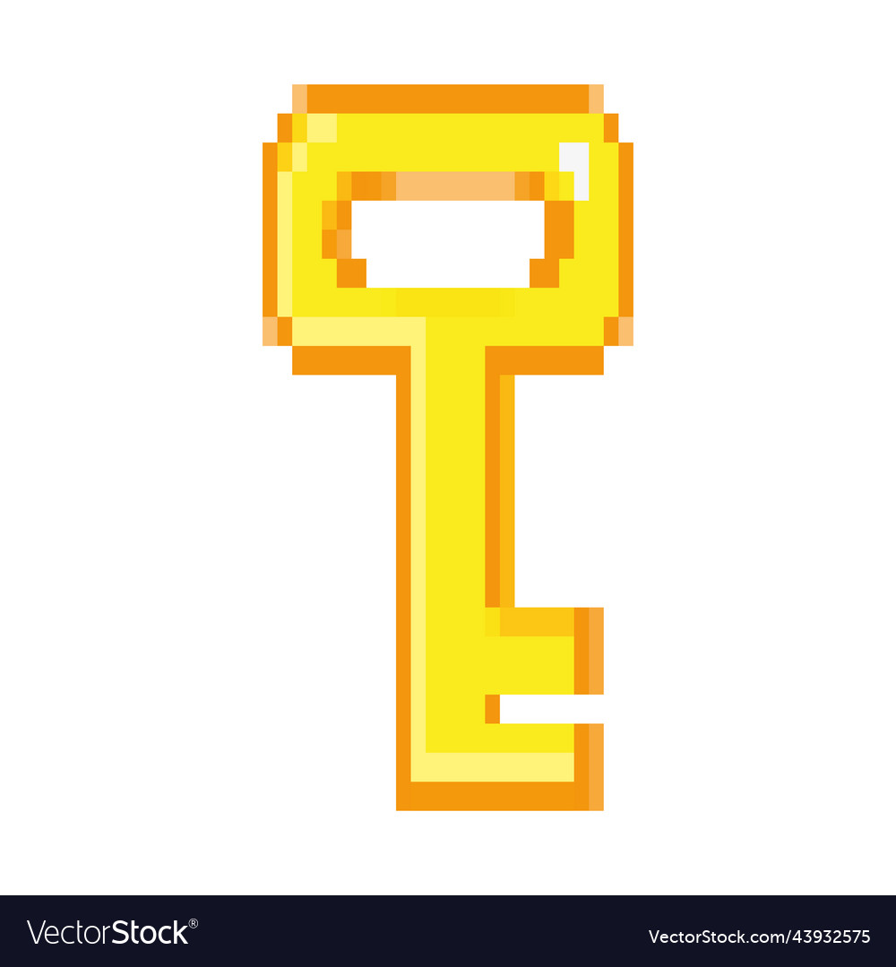Pixel key icon Royalty Free Vector Image - VectorStock