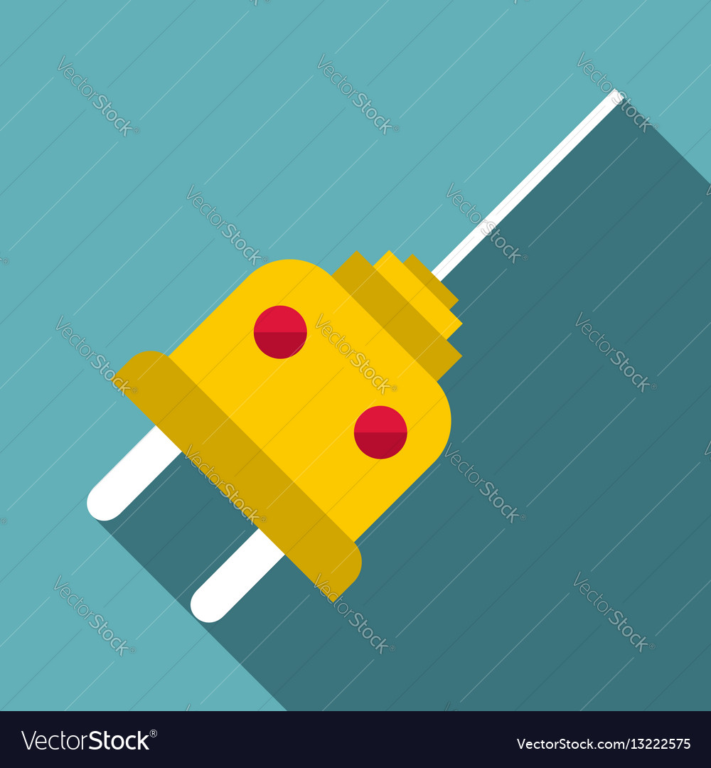 Plug icon flat style Royalty Free Vector Image