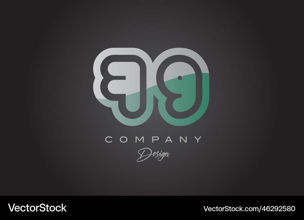 79 green grey number logo icon design creative Vector Image