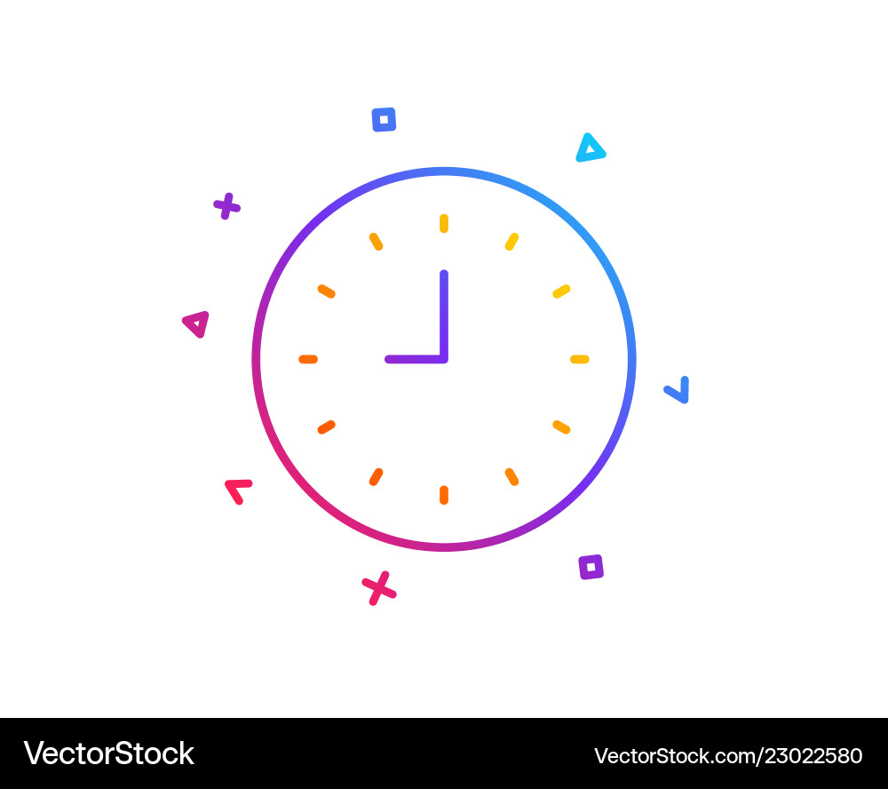Clock line icon time or watch sign Royalty Free Vector Image