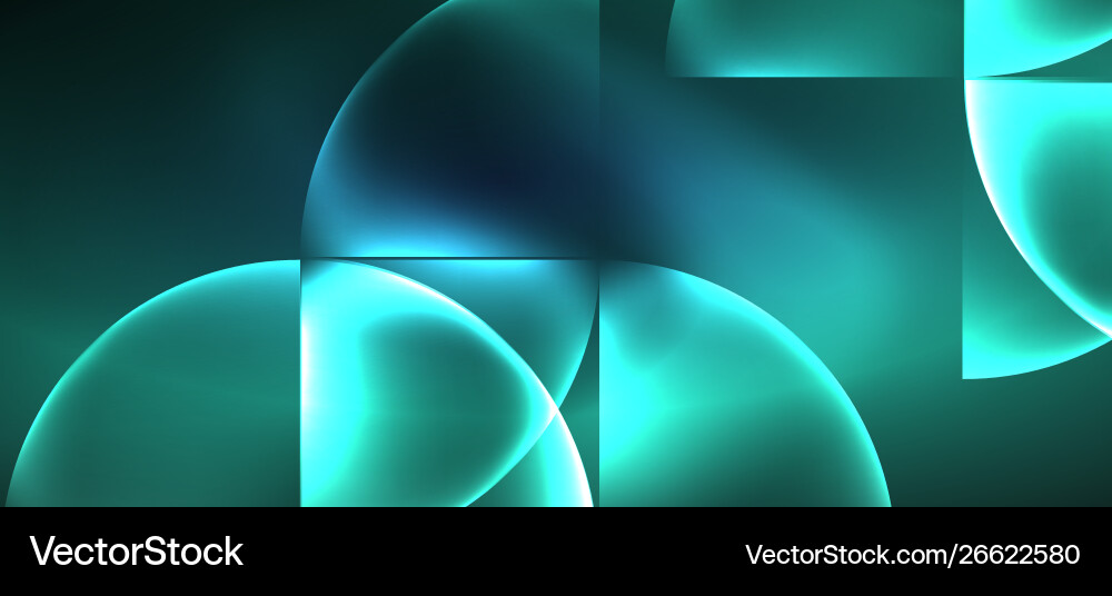 Colorful blue neon shape round triangle in modern Vector Image