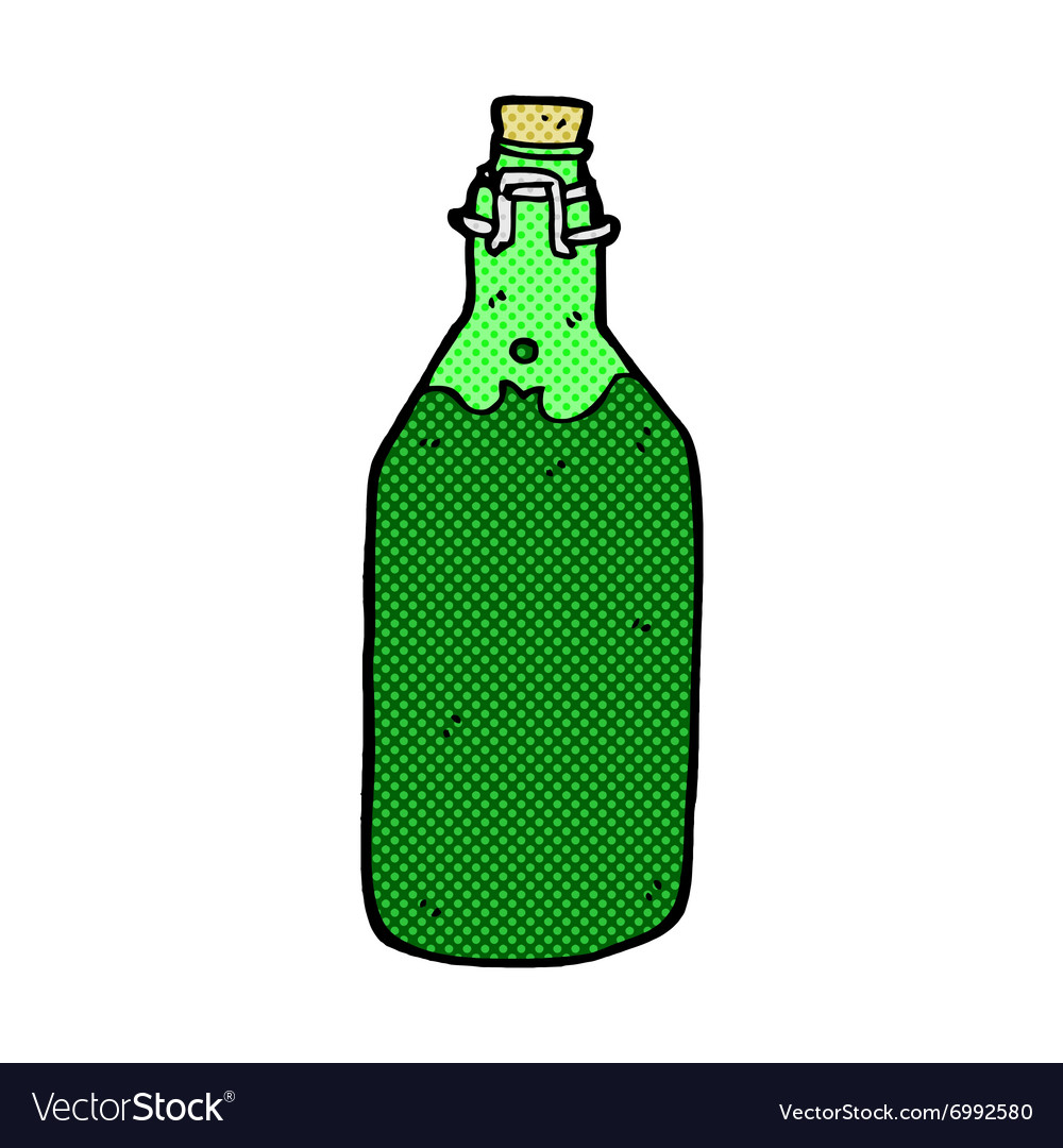 Comic cartoon bottle Royalty Free Vector Image