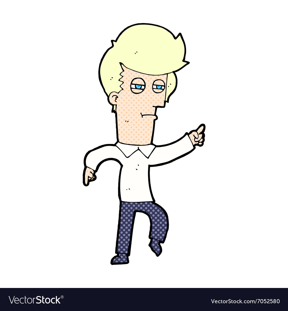 Comic cartoon man accusing Royalty Free Vector Image