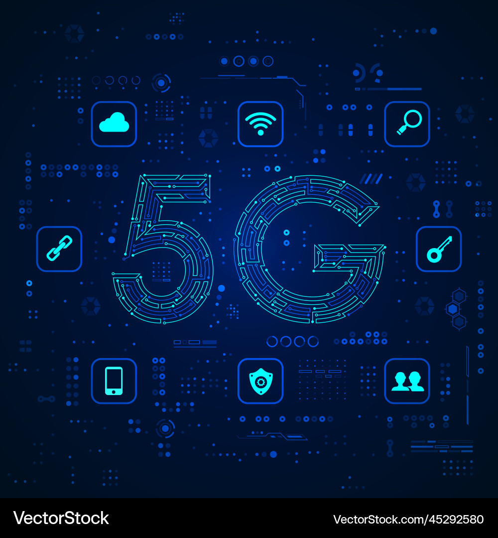 Concept of communication technology graphic 5g Vector Image