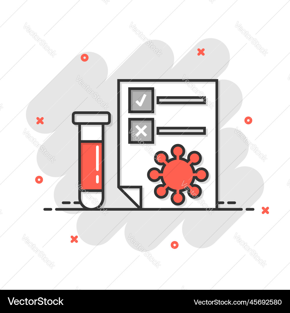 Coronavirus test icon in comic style covid-19 Vector Image