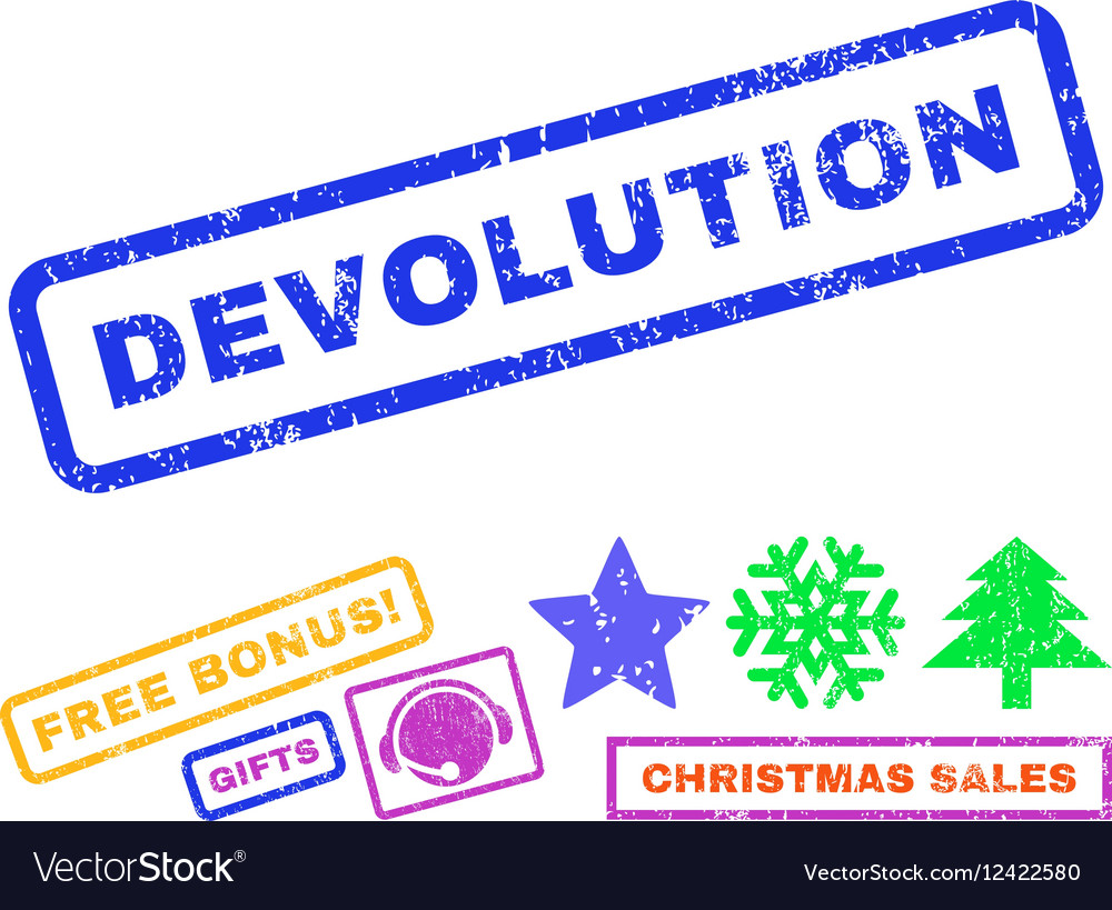 Devolution rubber stamp Royalty Free Vector Image