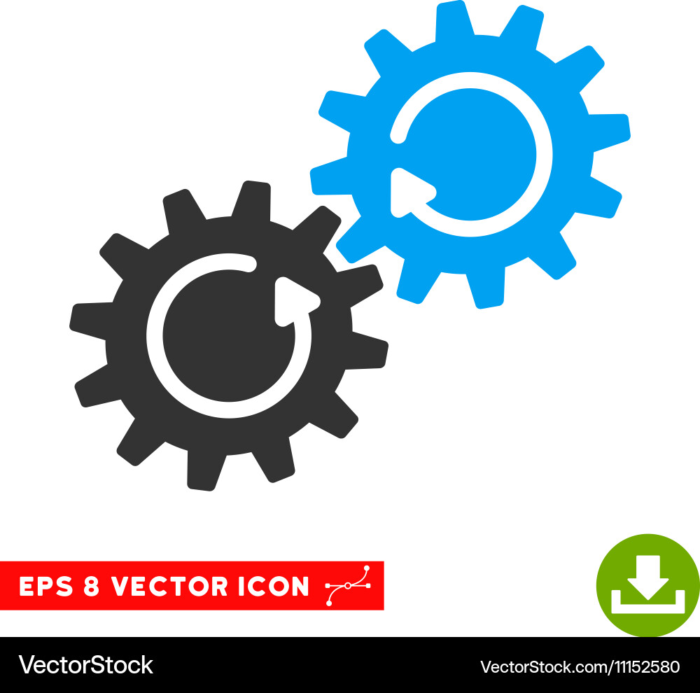 Gear mechanism rotation eps icon Royalty Free Vector Image