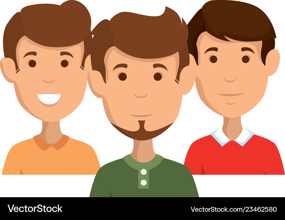 Group of men avatars characters Royalty Free Vector Image