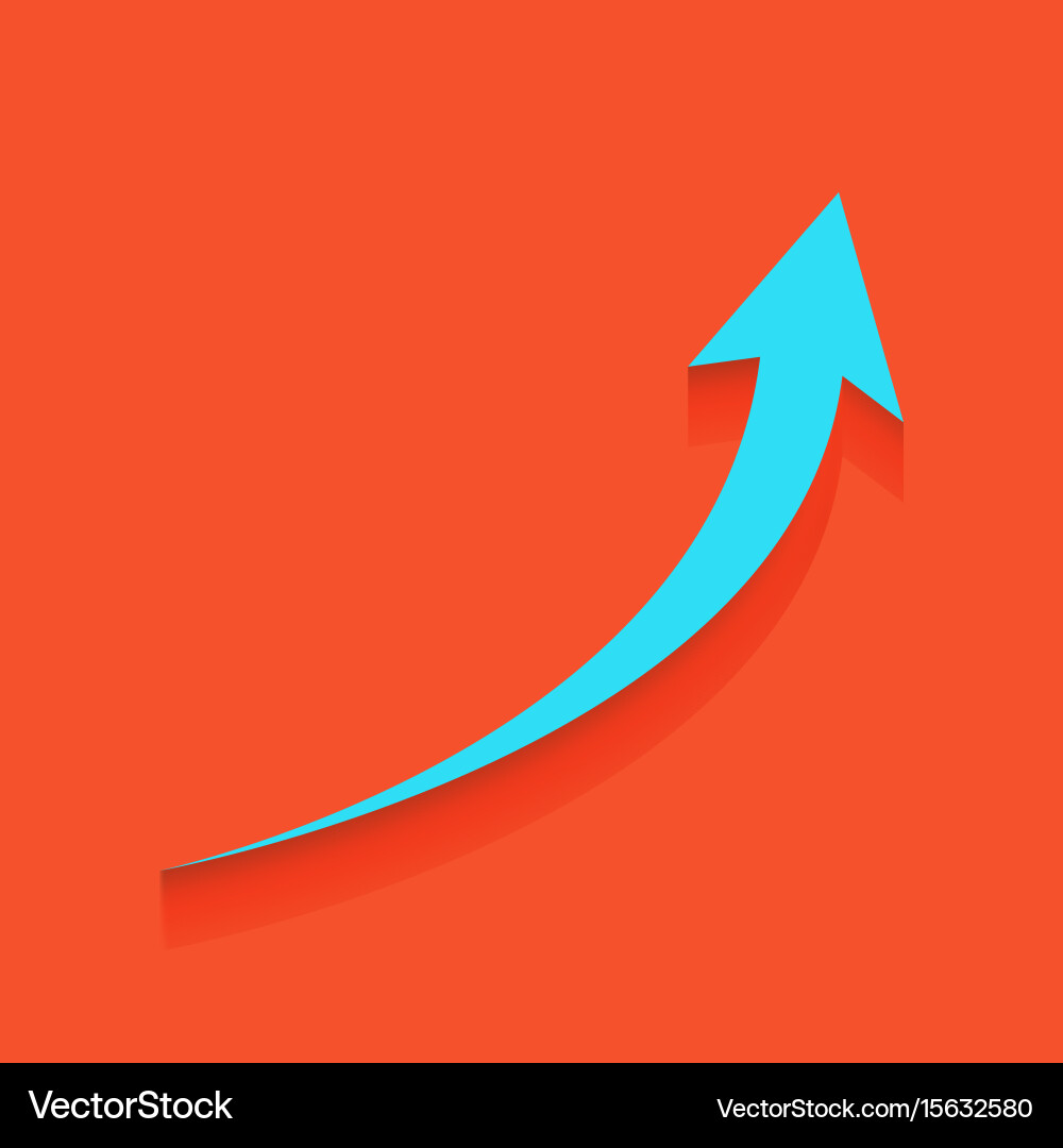 Growing arrow sign whitish icon on brick Vector Image
