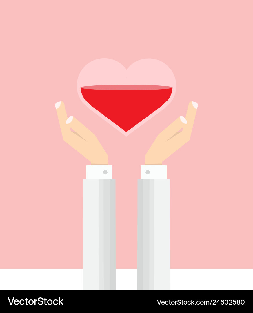 Hands and heart with blood design Royalty Free Vector Image