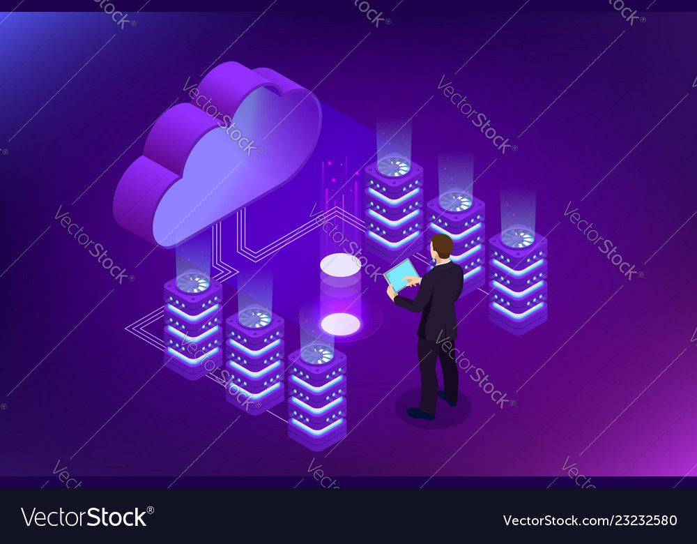 Isometric cloud computing concept Royalty Free Vector Image Isometric cloud computing concept Royalty Free Vector Image