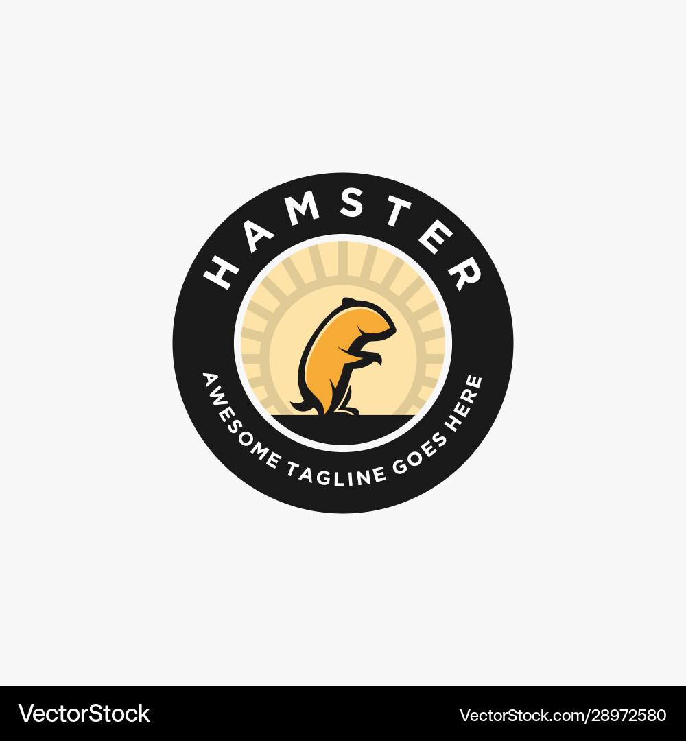Logo hamster vintage badge Royalty Free Vector Image