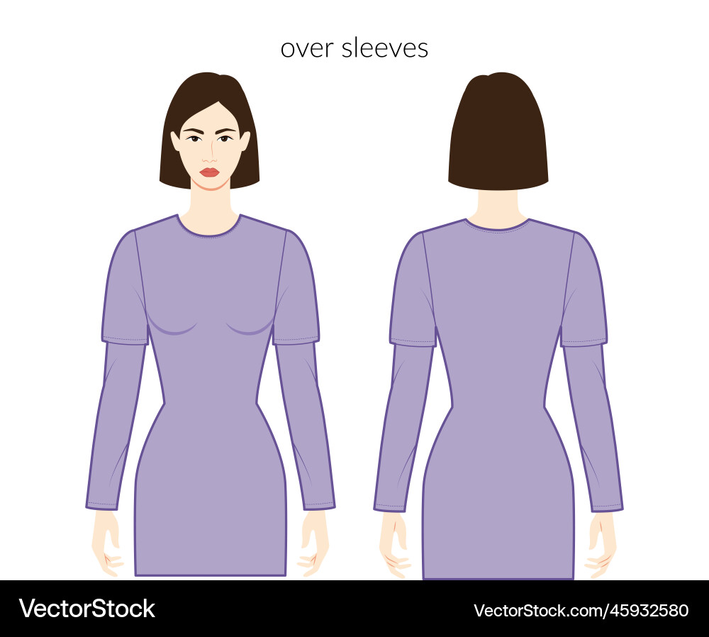 Over sleeves long length clothes character Vector Image