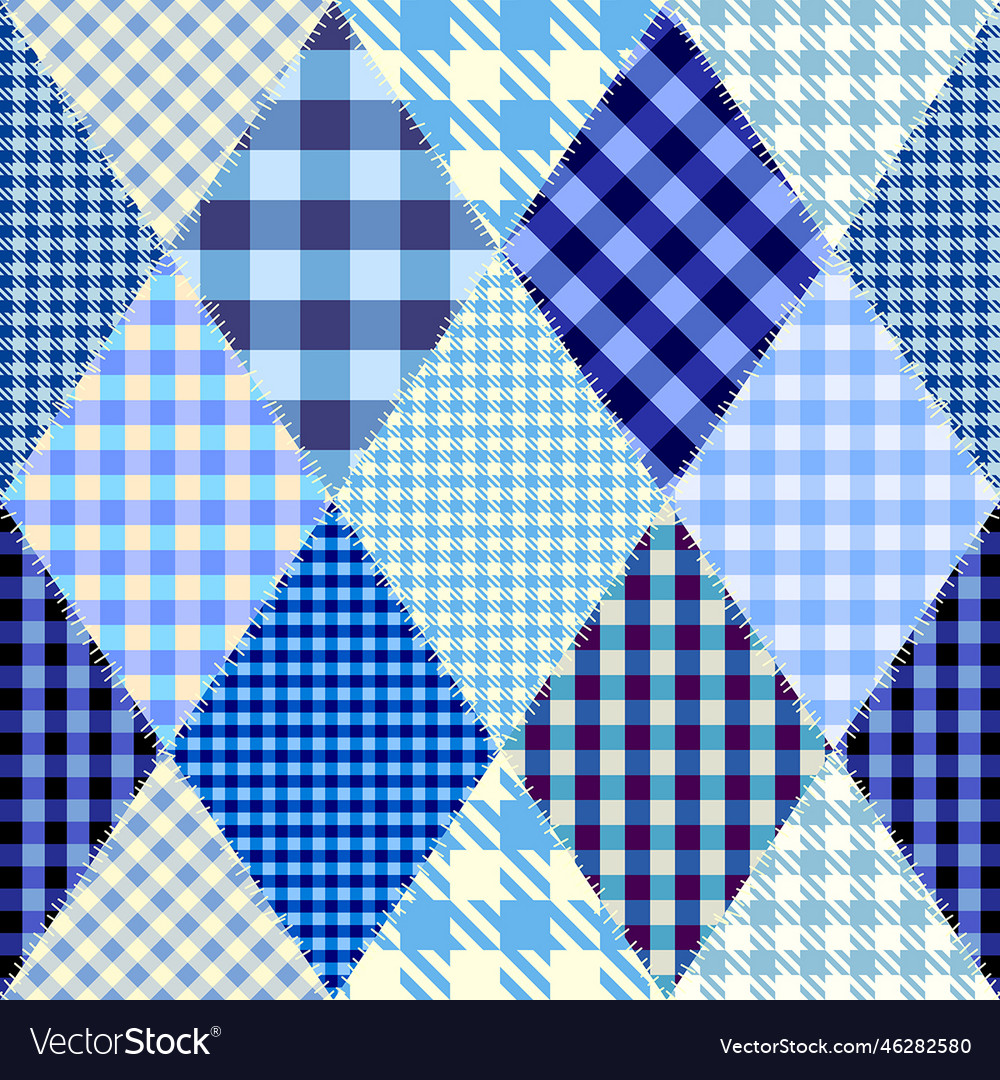 Patchwork textile pattern seamless quilting Vector Image
