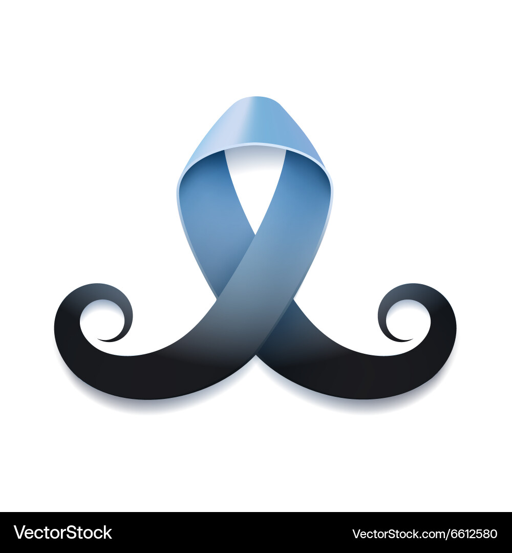 Prostate cancer ribbon awareness Royalty Free Vector Image