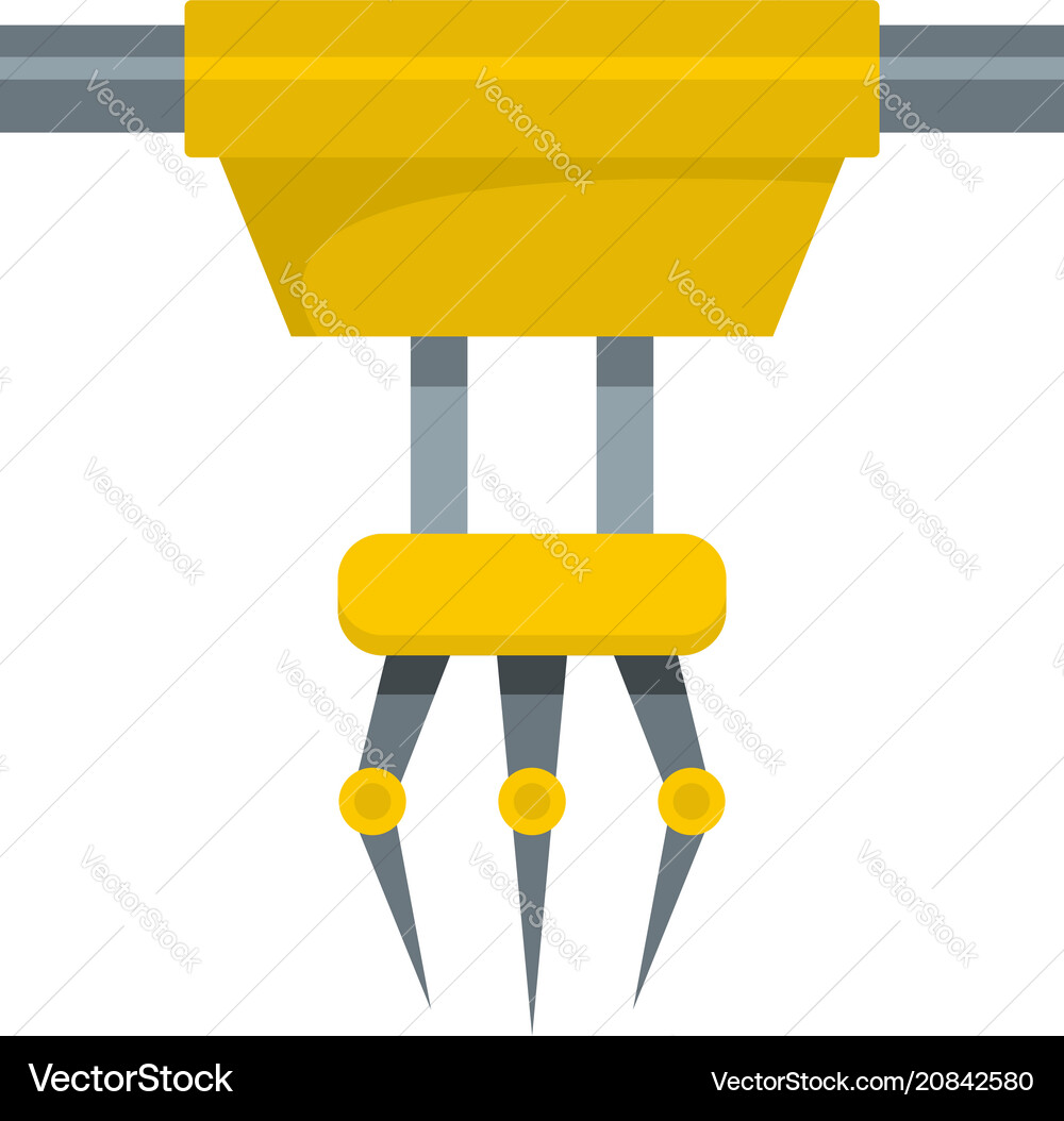 Robot arm icon flat style Royalty Free Vector Image