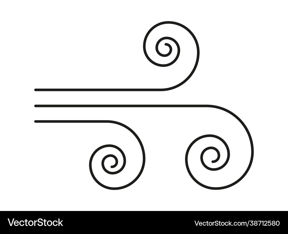 Wind icon isolated wave swirl weather Royalty Free Vector