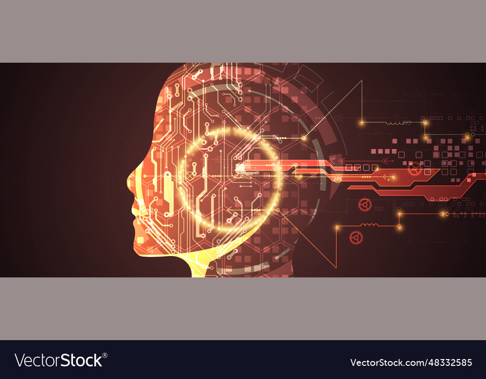 Artificial intelligence technical background Vector Image