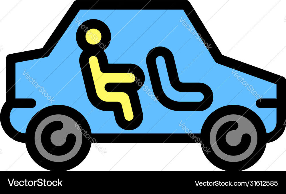 Autonomous car icon outline style Royalty Free Vector Image