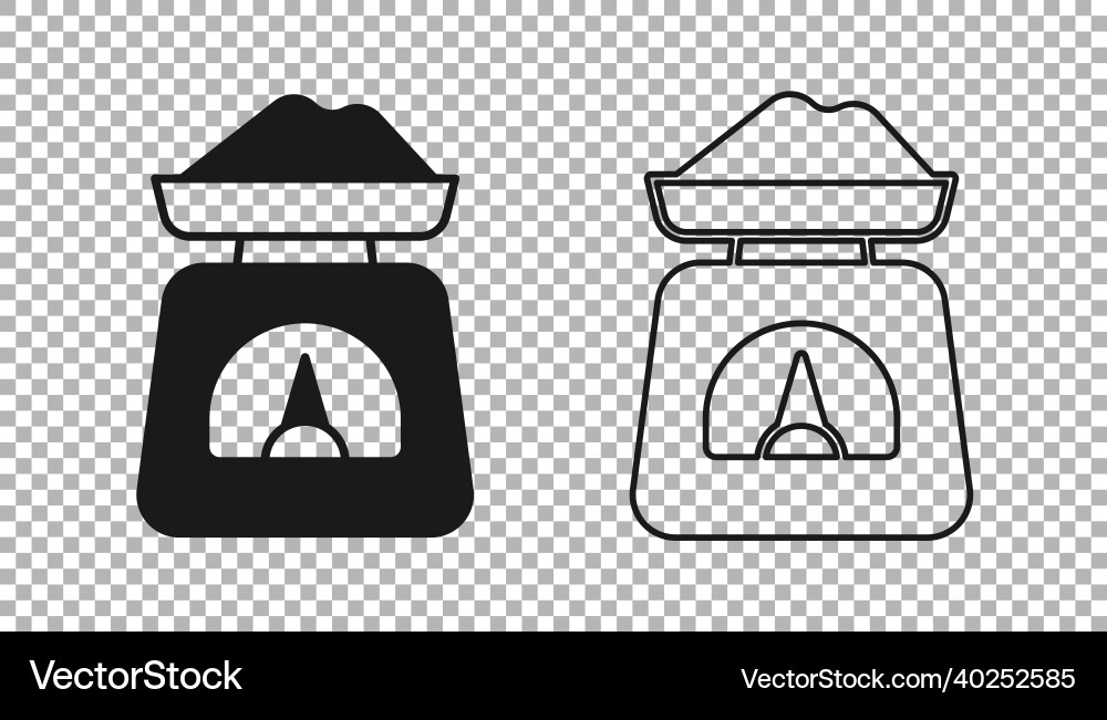 Black scales icon isolated on transparent Vector Image