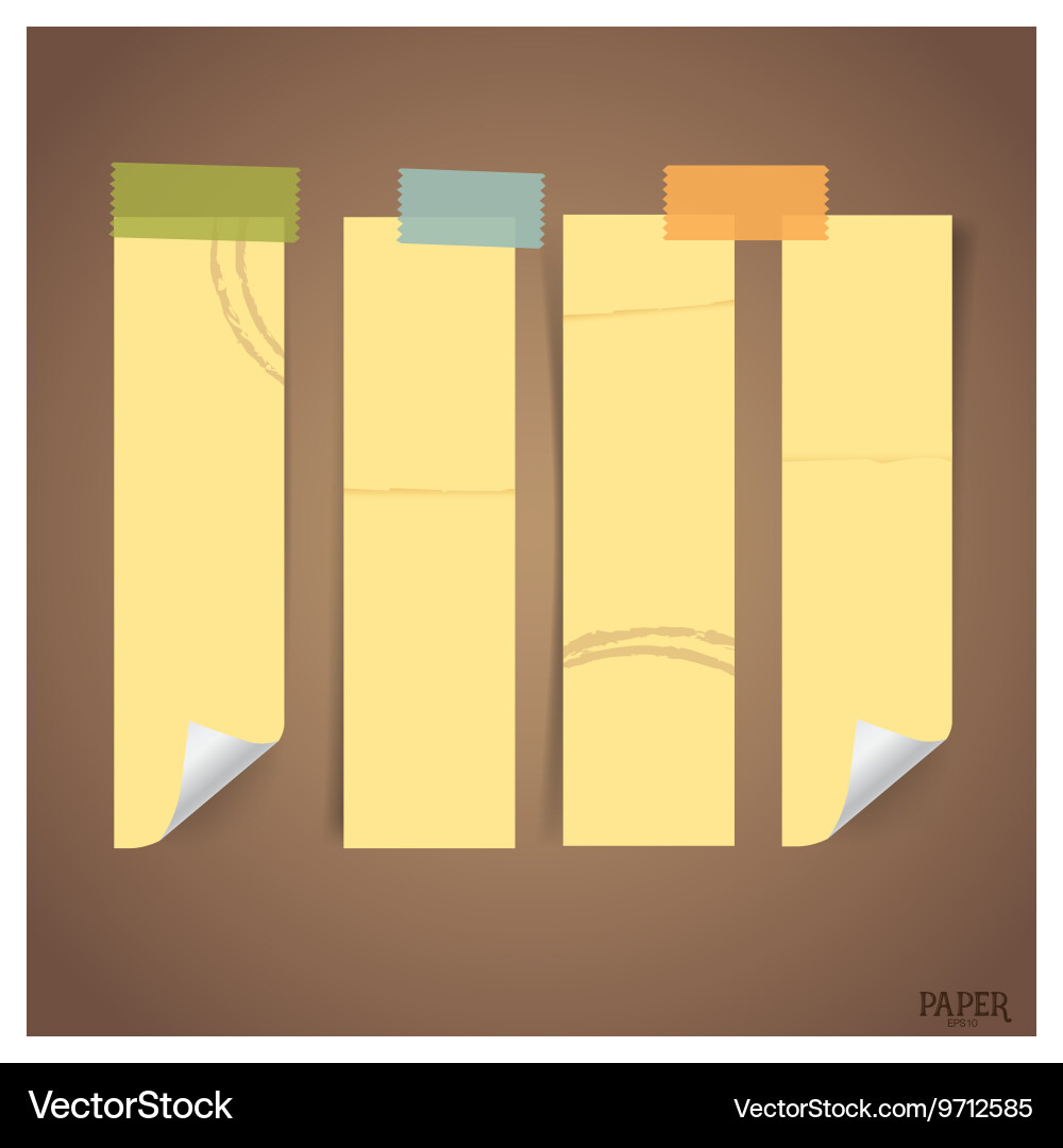 Collection of vintage note papers ready for your Vector Image