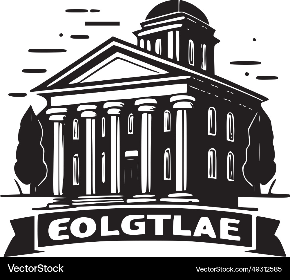 College - minimalist and simple silhouette Vector Image