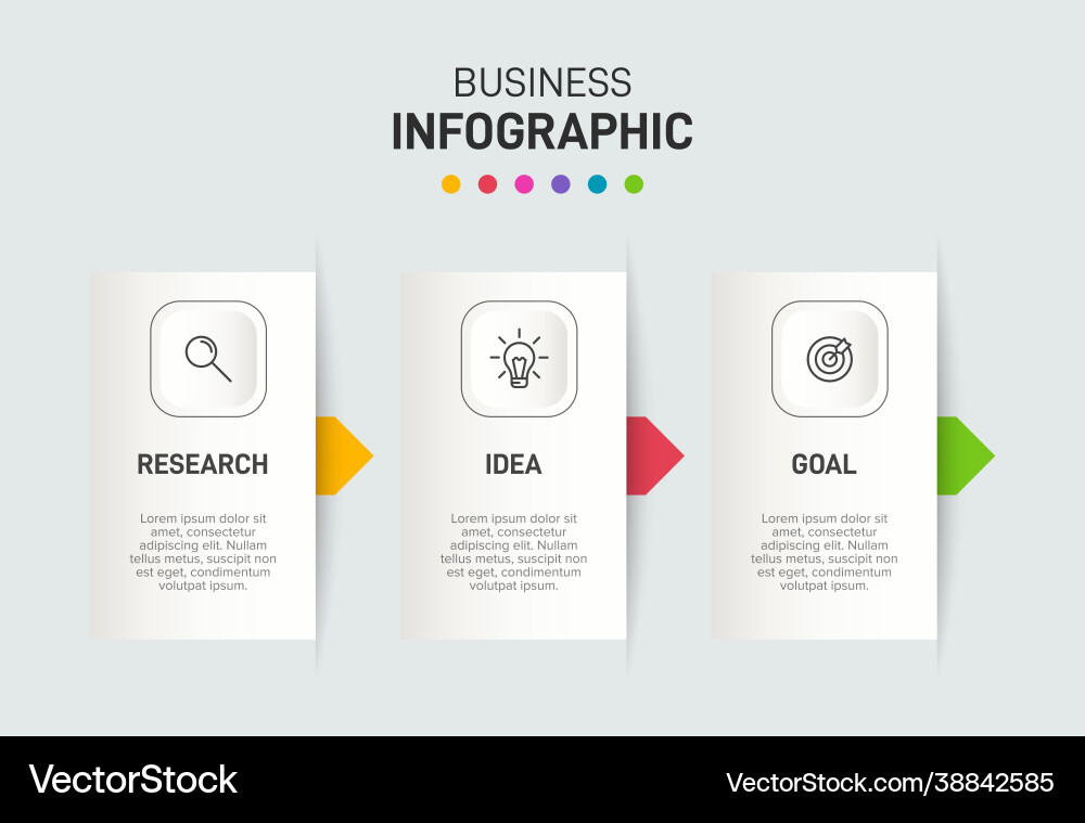Concept arrow business model with 3 successive Vector Image