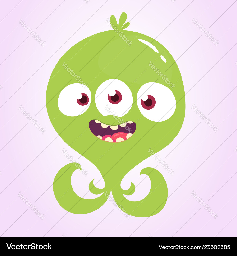 Cute cartoon monster alien or octopus Royalty Free Vector
