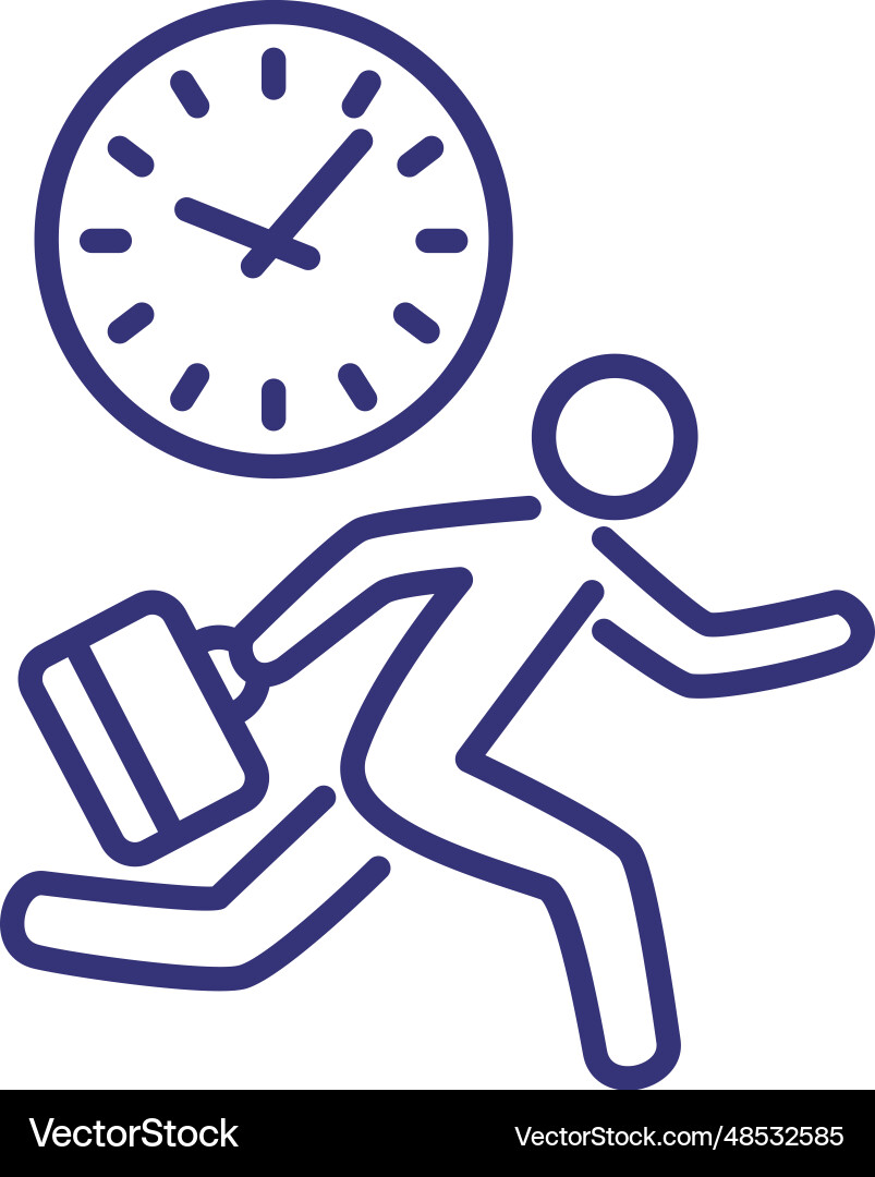End of office day line icon Royalty Free Vector Image