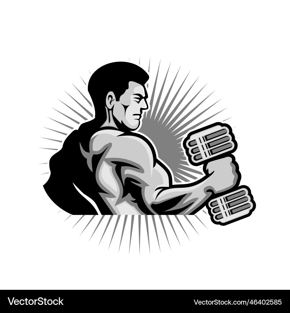 Fitness training mascot logo template Royalty Free Vector