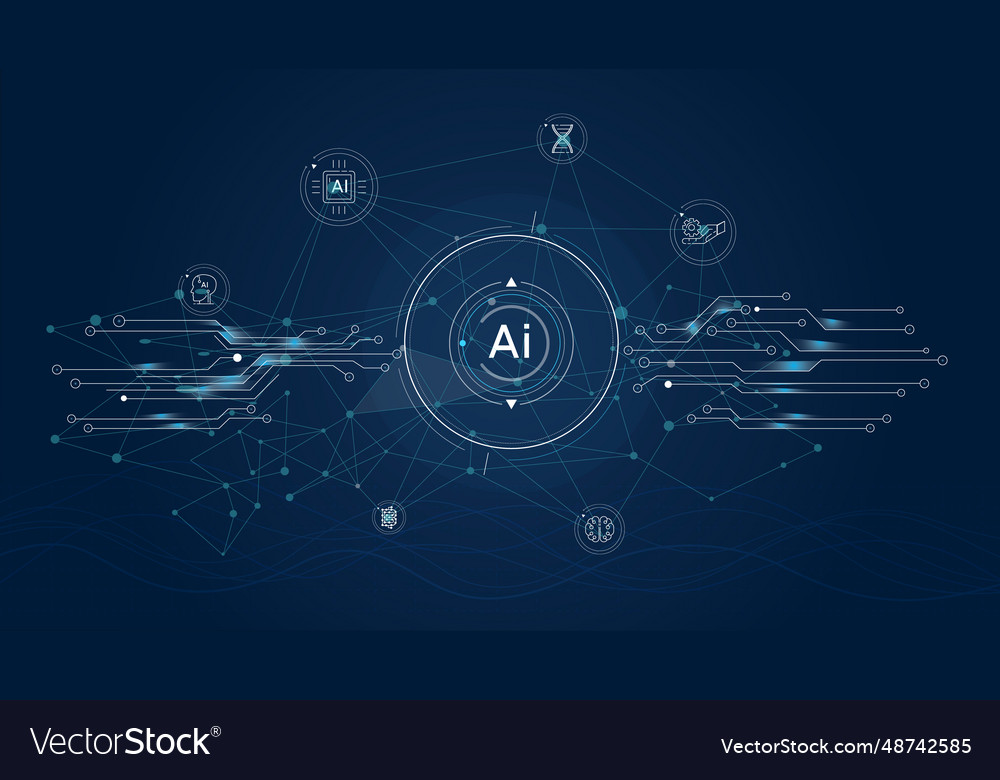 Futuristic interface with electronic chips Vector Image