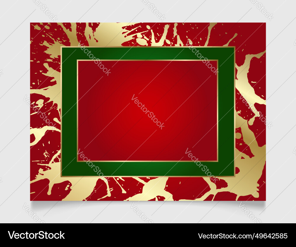 Golden shiny glowing blank christmas frame Vector Image