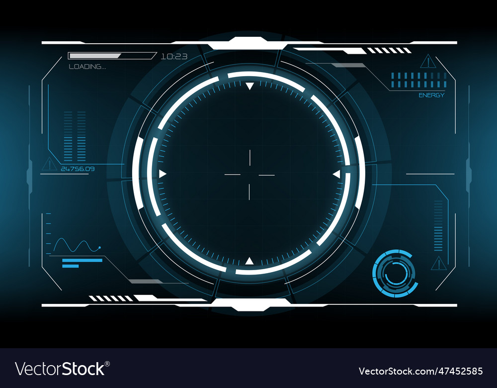 Hud sci-fi interface screen view design virtual Vector Image
