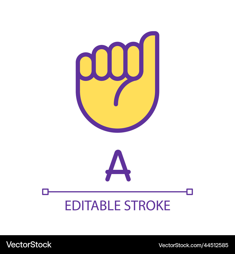Letter a in american sign language pixel perfect Vector Image